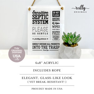 Reilly Originals Septic System Sign, Do Not Flush Sanitary Items, Hopes ...