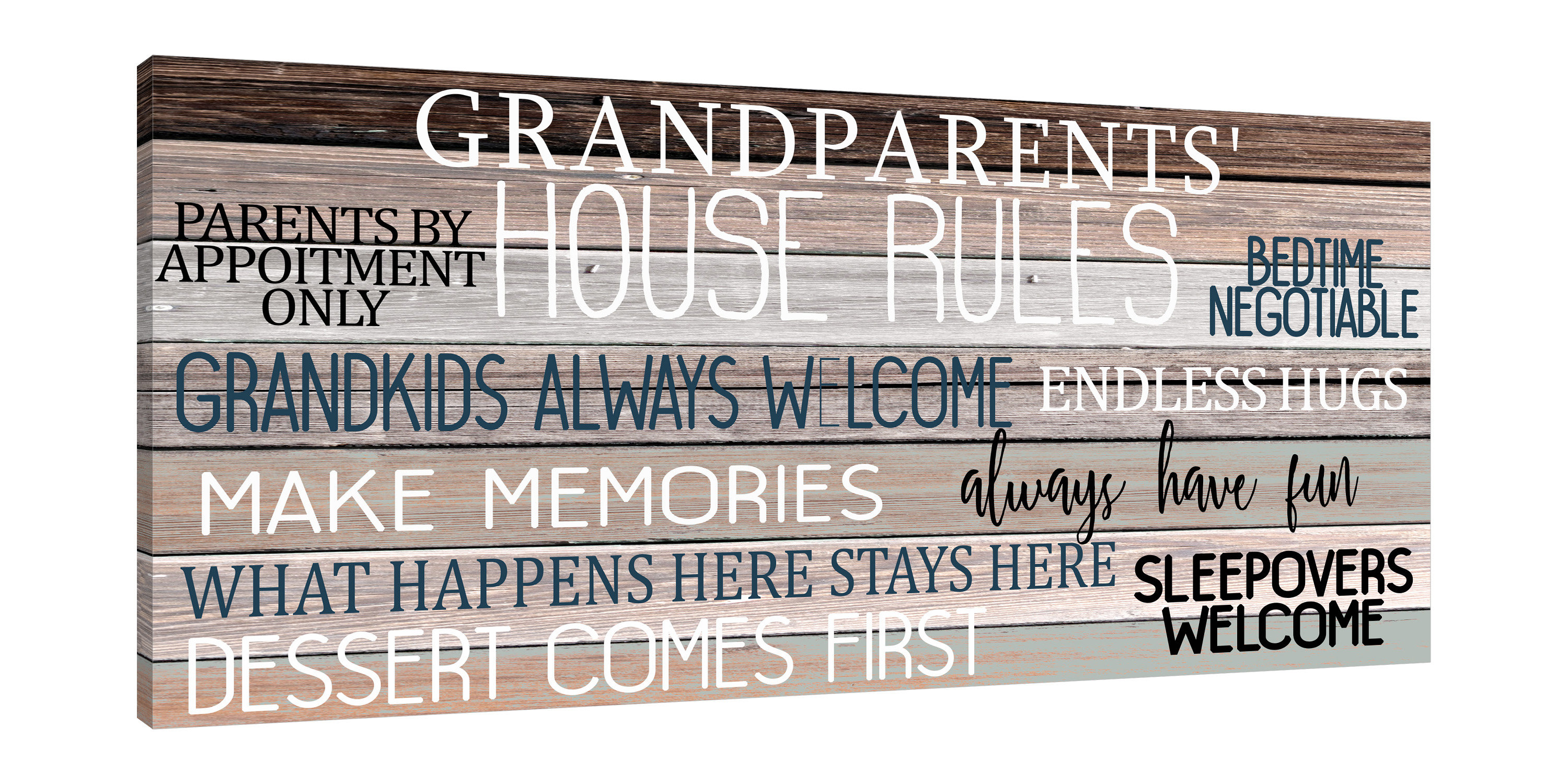 Jaxson Rea "Grandparents House Rules" Gallery Wrapped Canvas By ...