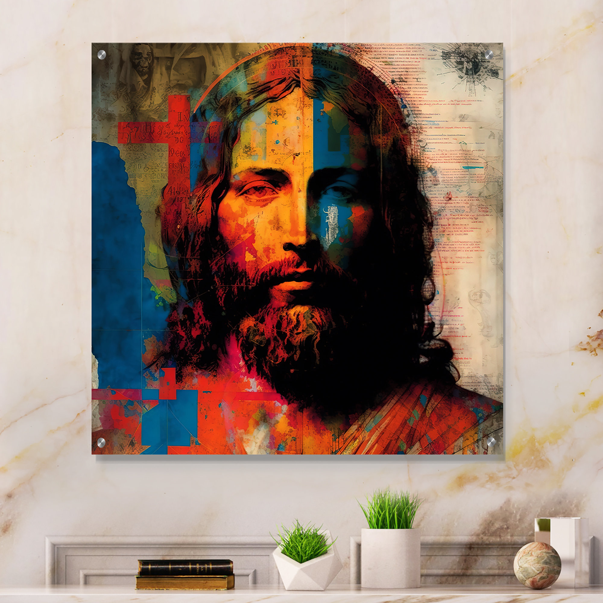 Fleur De Lis Living Pop Art Jesus Portrait III - Religious Portrait ...