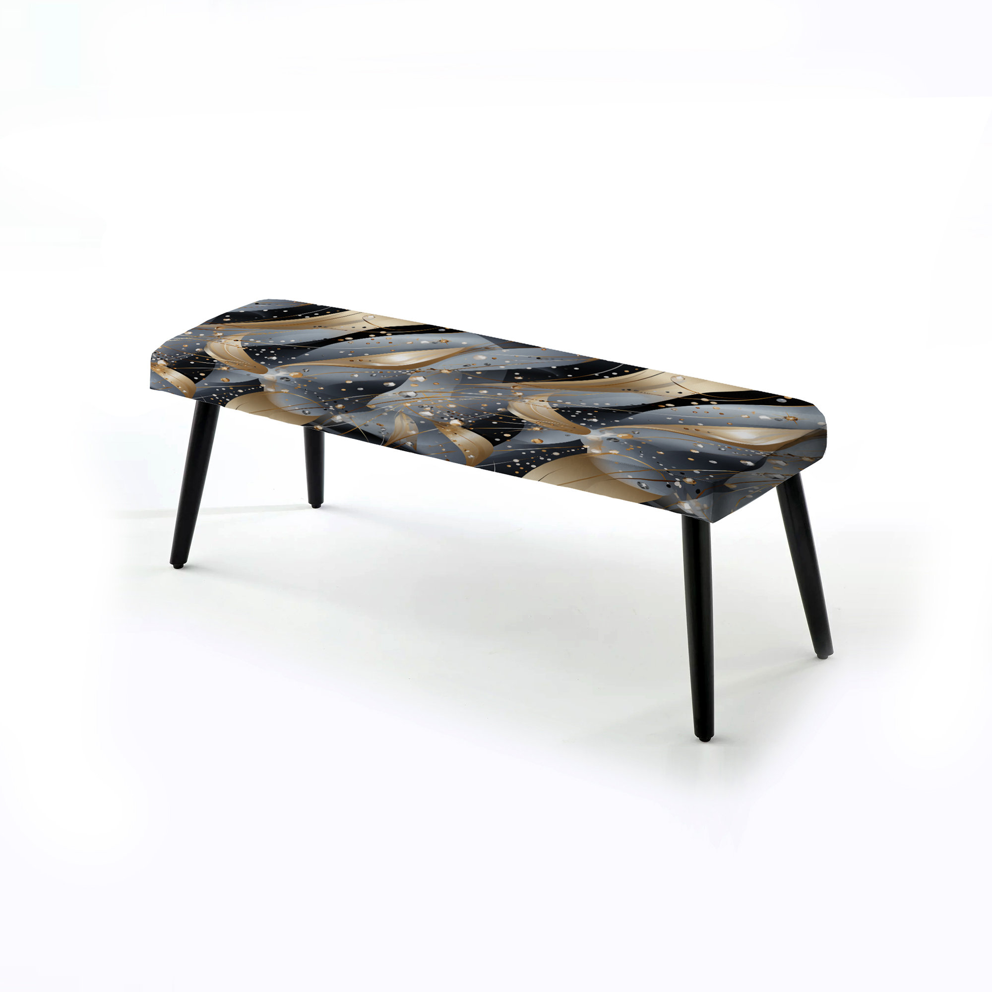 Design Art Grey And Gold Diamond Glam Sequins - Glam Upholstered Black ...