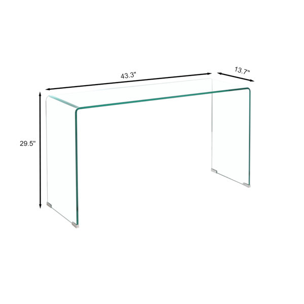 Ivy Bronx Transparent Tempered Glass Work Desk - Versatile And ...