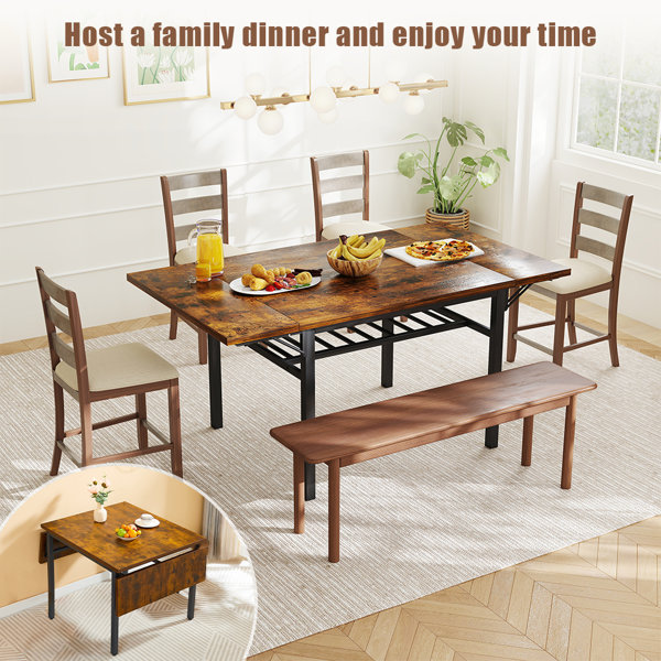 17 Stories Foldable Dining Table For 2-6, Drop Tables For Small Spaces ...
