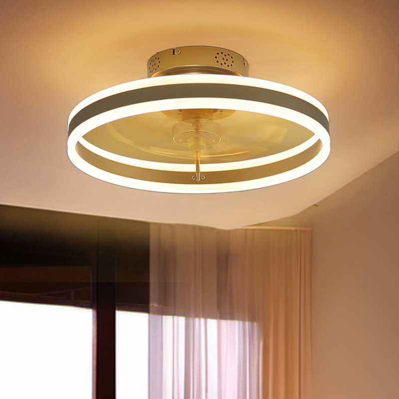 Wrought Studio™ 20" Ikeoluwa Modern Flush Mount Ceiling Fan with ...