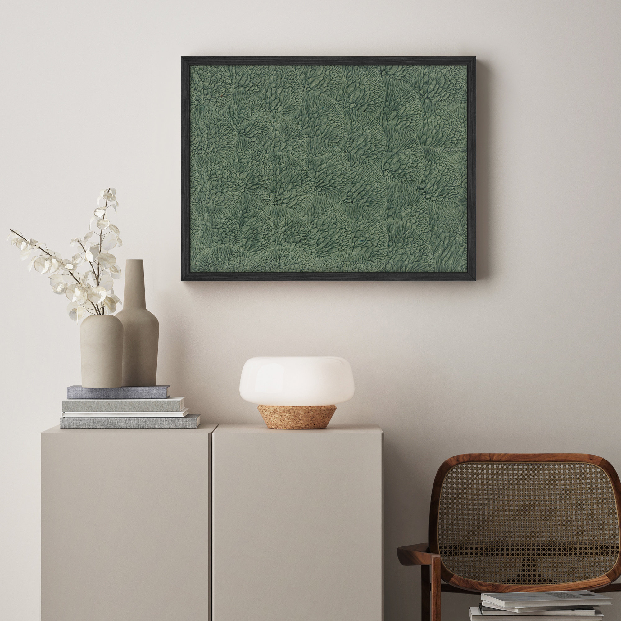 SIGNLEADER " Green Abstract Rustic Artwork Framed Prints Posters ...