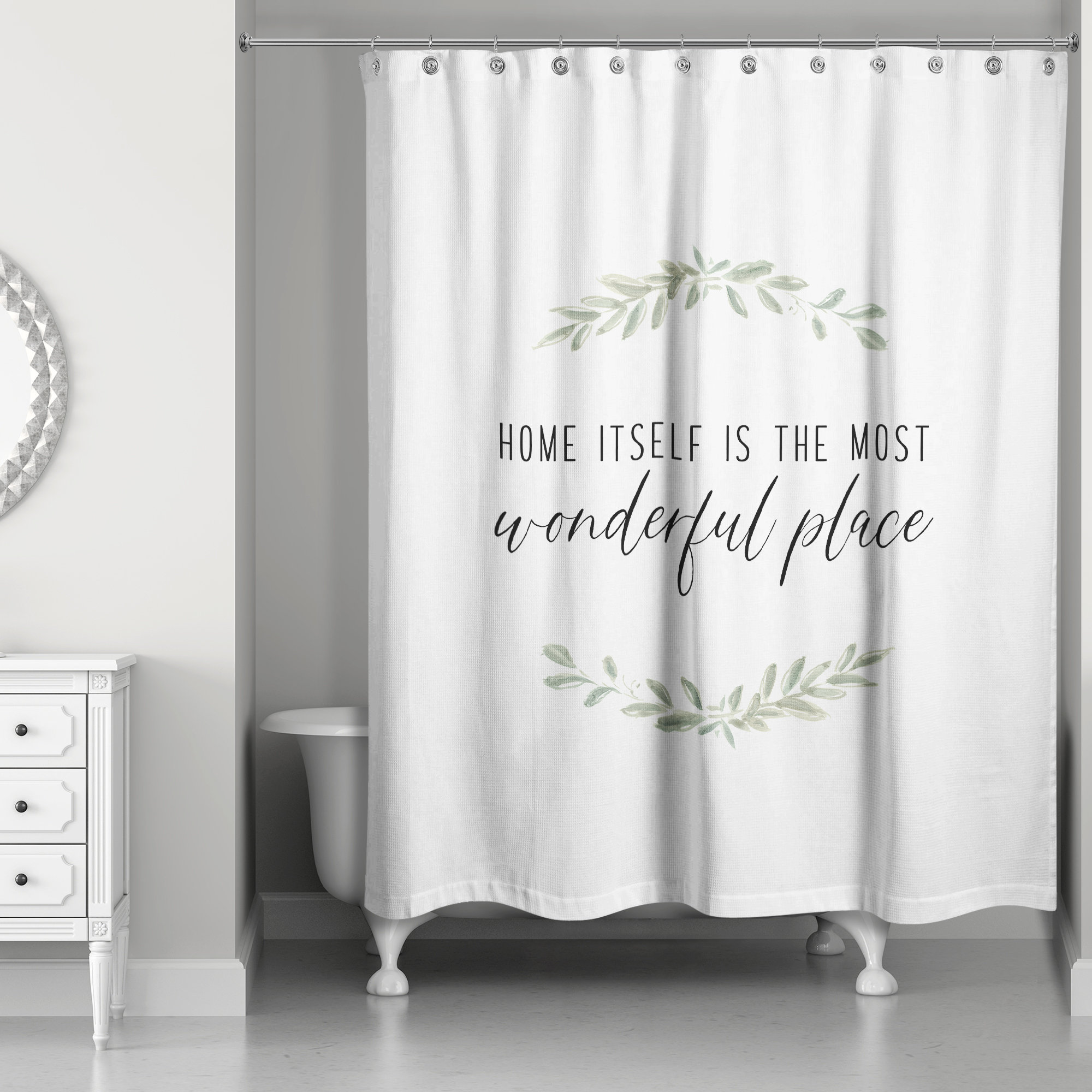 Gracie Oaks Home Is Most Wonderful Place Shower Curtain | Wayfair