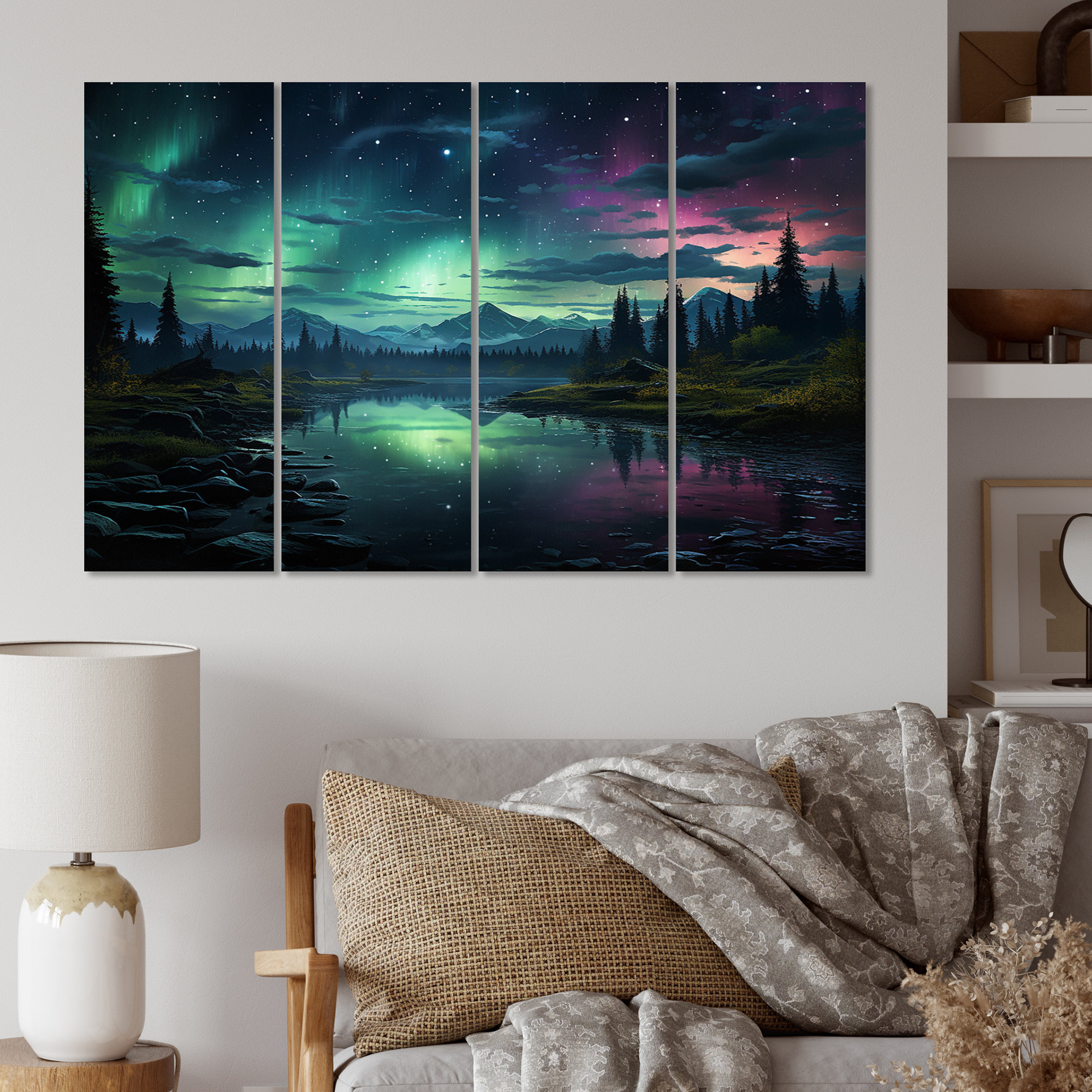 Millwood Pines Northern Lights Nighttime Lullaby - Landscapes Wall ...