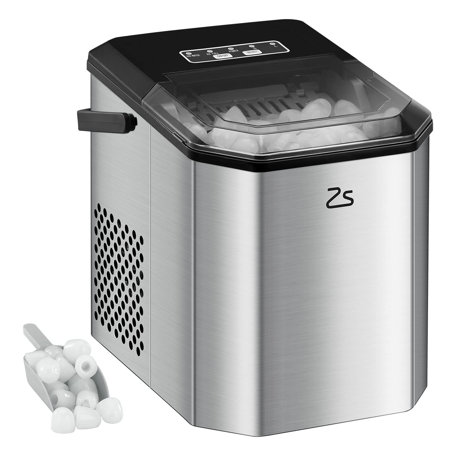 Homhougo 40 Lb. Daily Production Cube Ice Freestanding Ice Maker ...