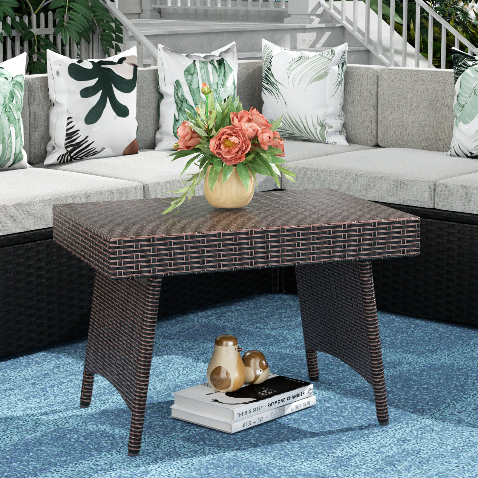 Lark Manor Anisley Folding Wicker Side Table & Reviews | Wayfair