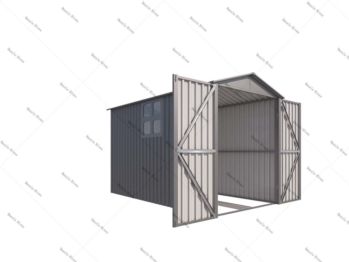 Dazzle Hives Motorcycle Outdoor Steel Storage Shed With Window ,tracks ...