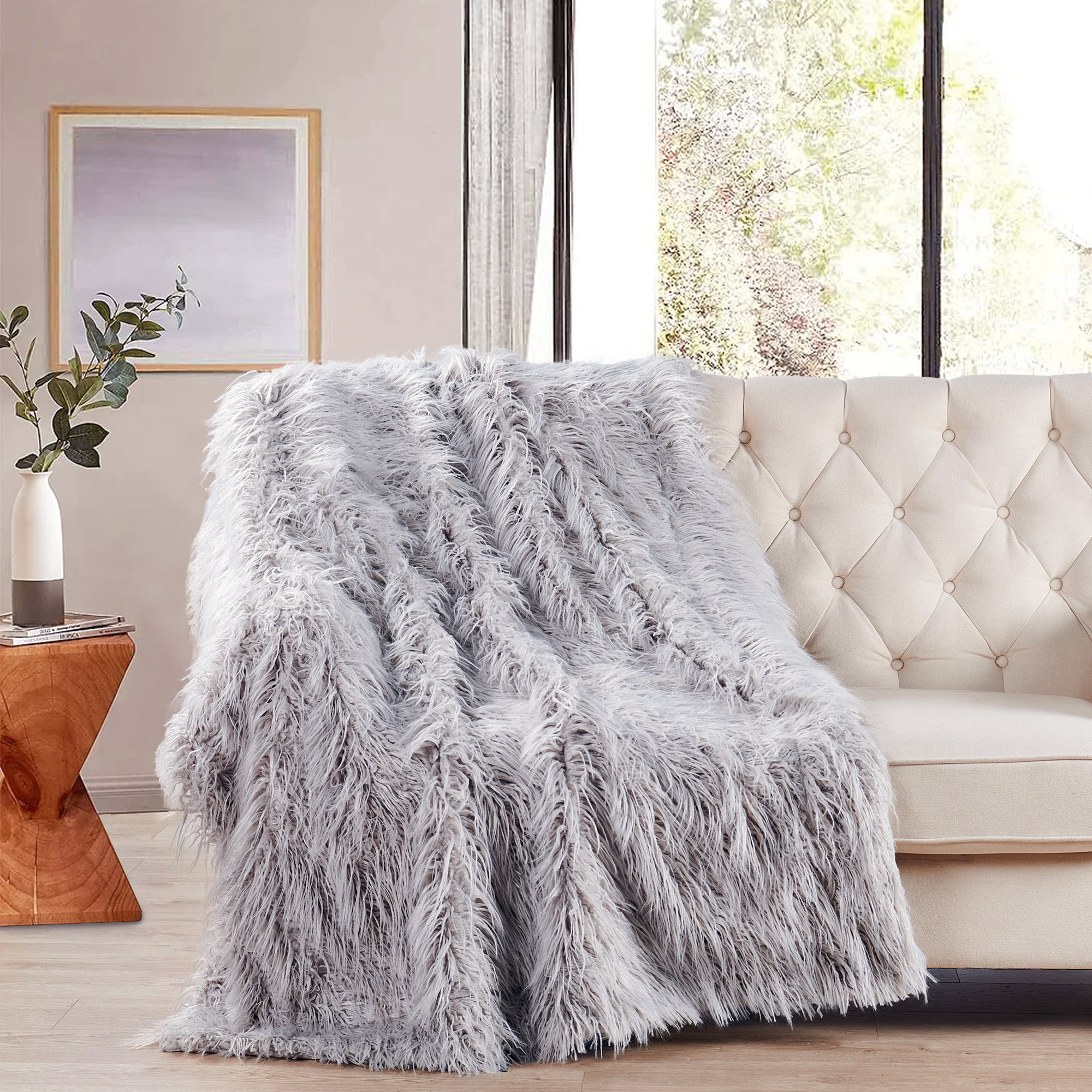Home Soft Things Mongolian Faux Fur Throw & Reviews - Wayfair Canada