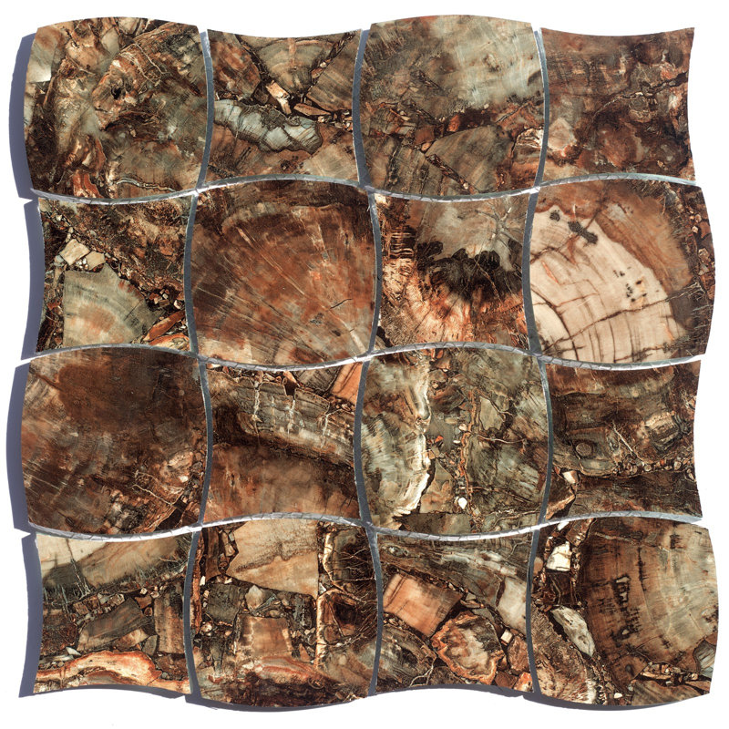 Abolos Art Deco Agate Stone 3" x 3" Glass Mosaic Tile | Perigold