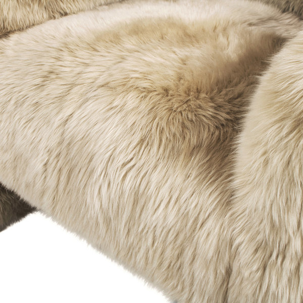 Rosdorf Park Avalon 35" Genuine Sheepskin Fur Split Barrel Back Accent ...