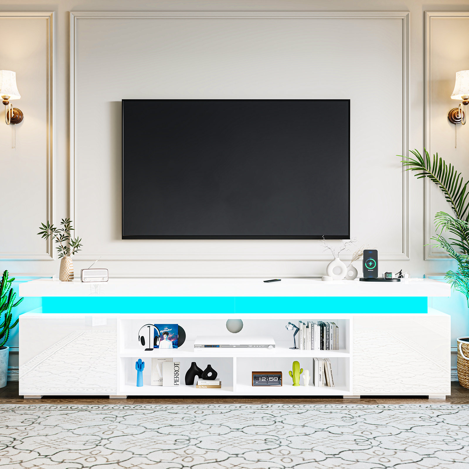 Wrought Studio 85" Tv Stand For 90 Inch Tv, Modern Entertainment ...