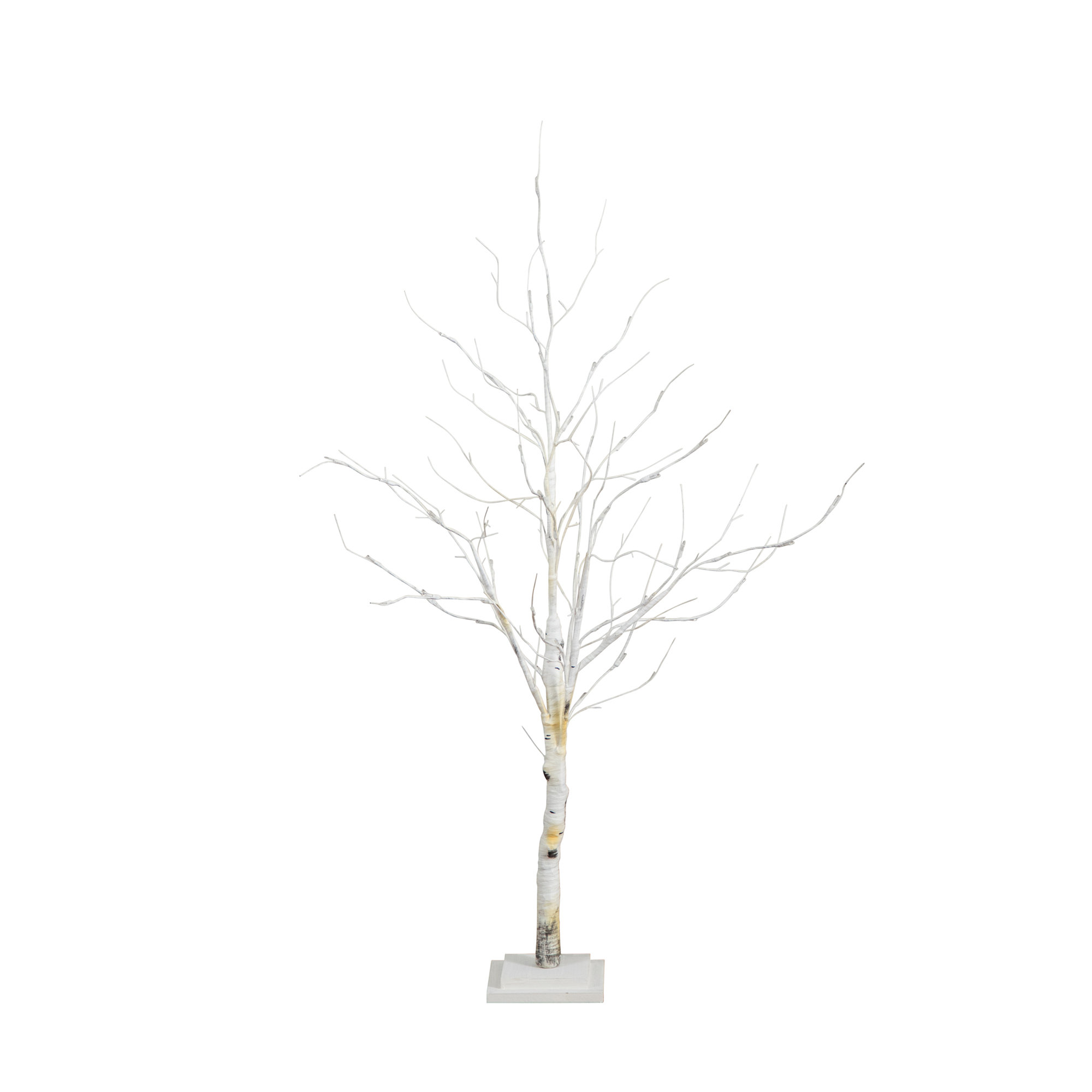 The Holiday Aisle® 4ft. Pre-Lit Artificial White Birch Tree with 51 ...