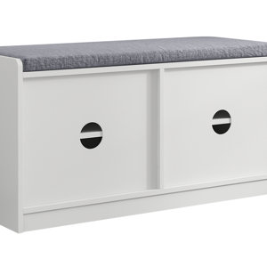 Latitude Run® Shoe Storage Bench, 2 Door 4 Cube Storage Bench Shoe Rack ...