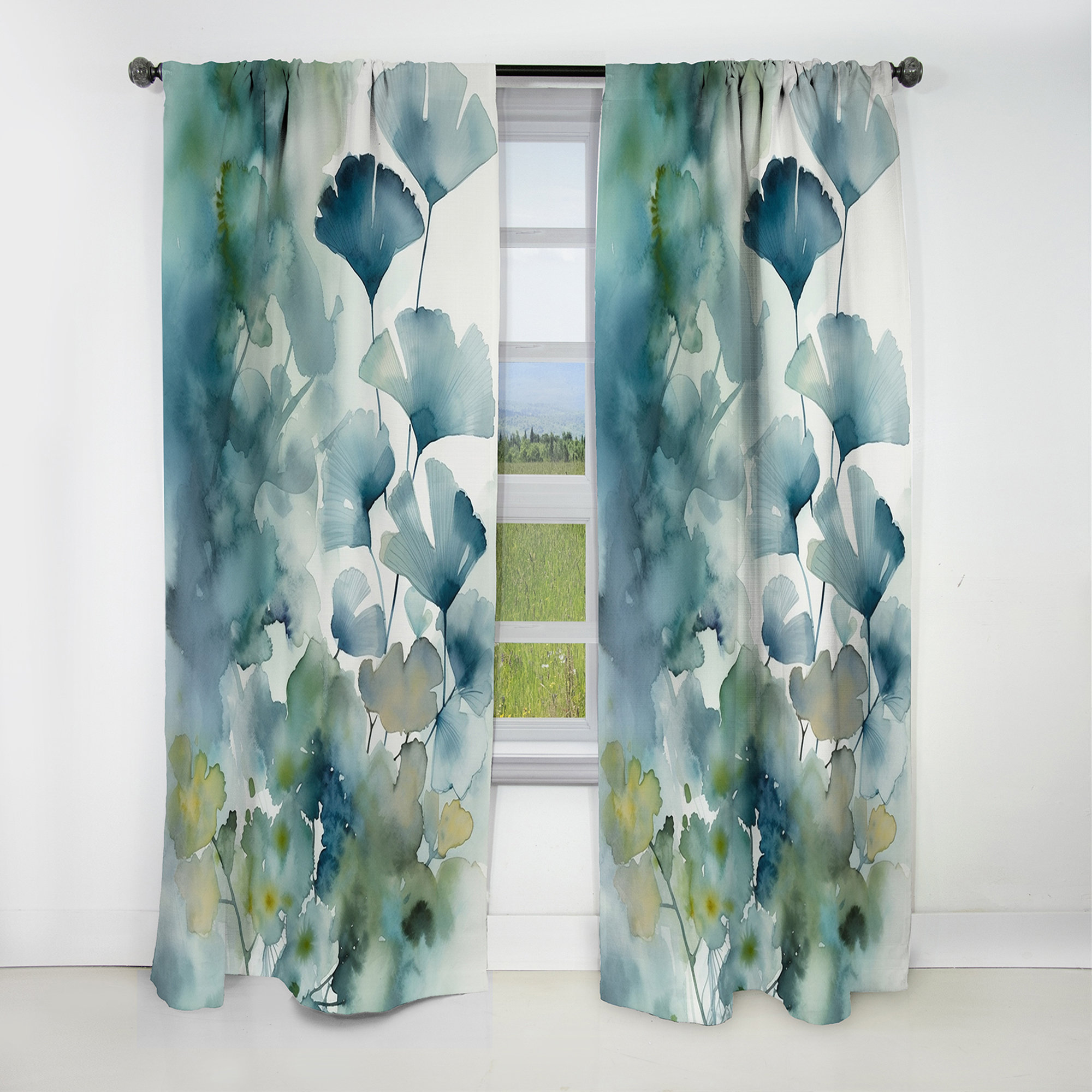 Dakota Fields Blue Mystique Of Fern I - Ferns Curtain - Blackout Floral ...