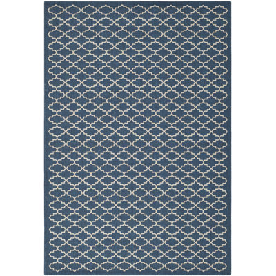 Ophelia & Co. Joyner Looped/Hooked Navy/Beige Indoor/Outdoor Rug ...