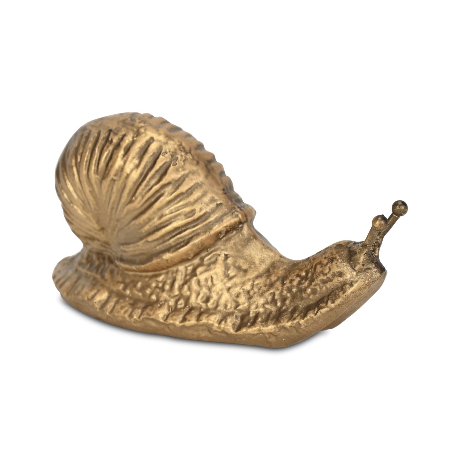 Mercer41 Tim 3" Antiqued Gold Cast Iron Snail Figurine | Wayfair