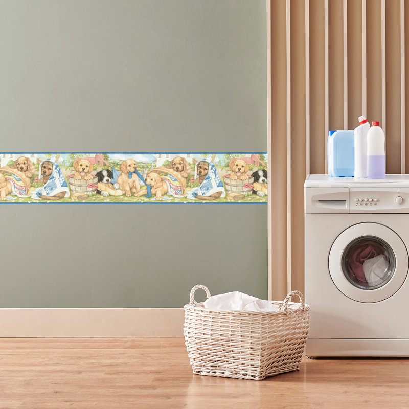 Winston Porter Puppy Laundry Border | Wayfair