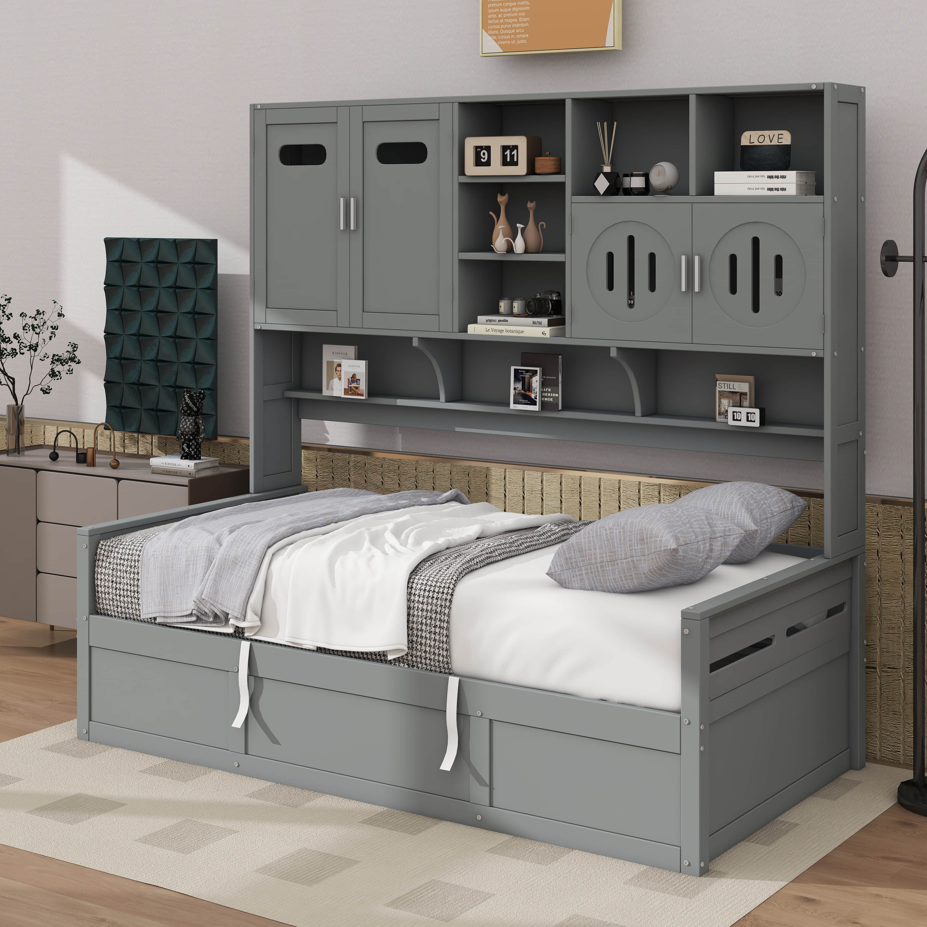 Latitude Run® Hardwood Daybed Frame, Incorporating A Lift-Up Hydraulic ...