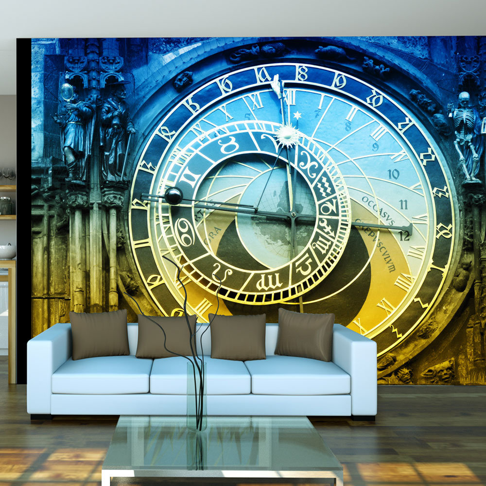 East Urban Home Prague Astronomical Clock Wall Mural | Wayfair