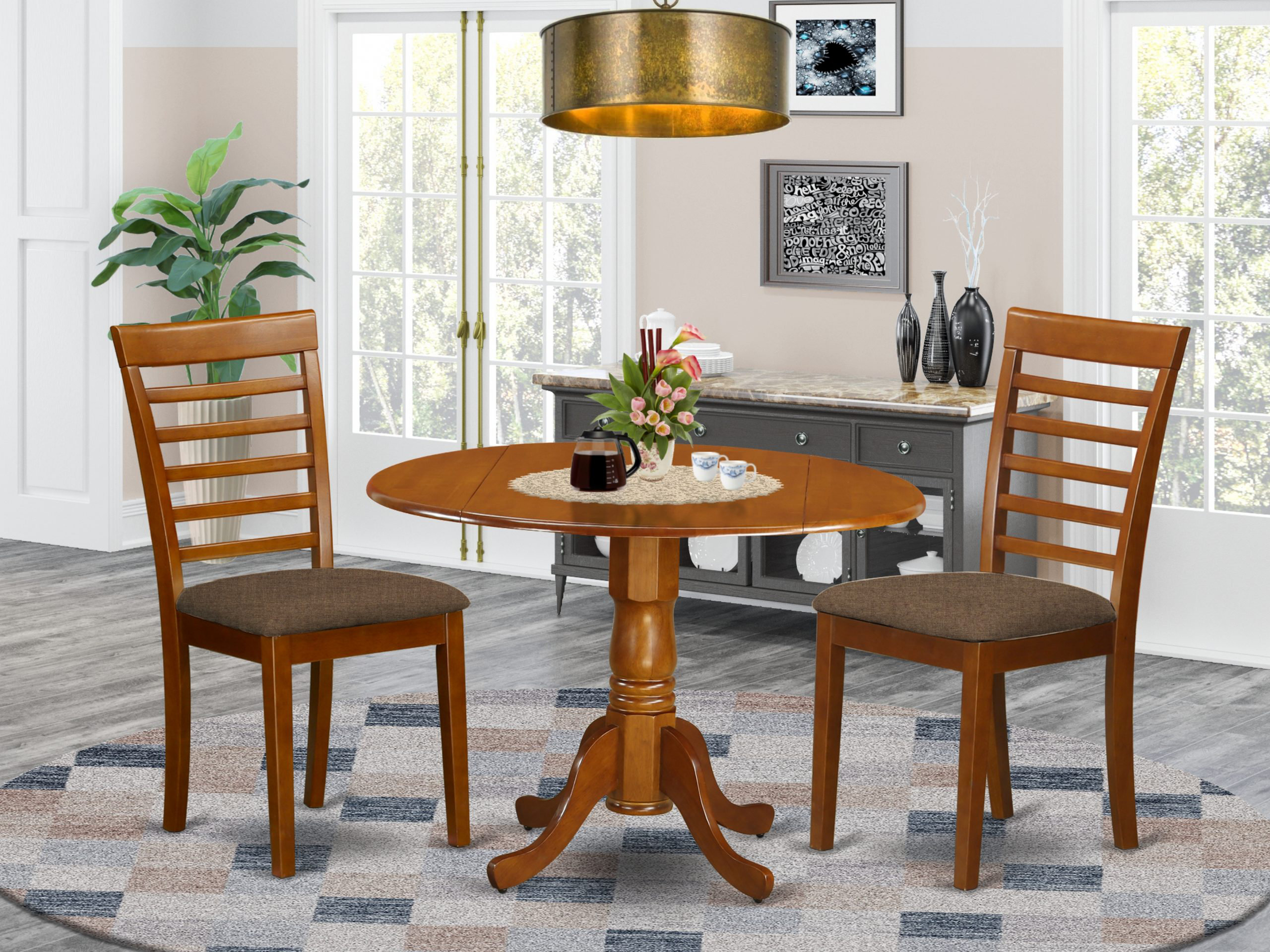 Alcott Hill® Maytham Drop Leaf Rubberwood Solid Wood Dining Set ...