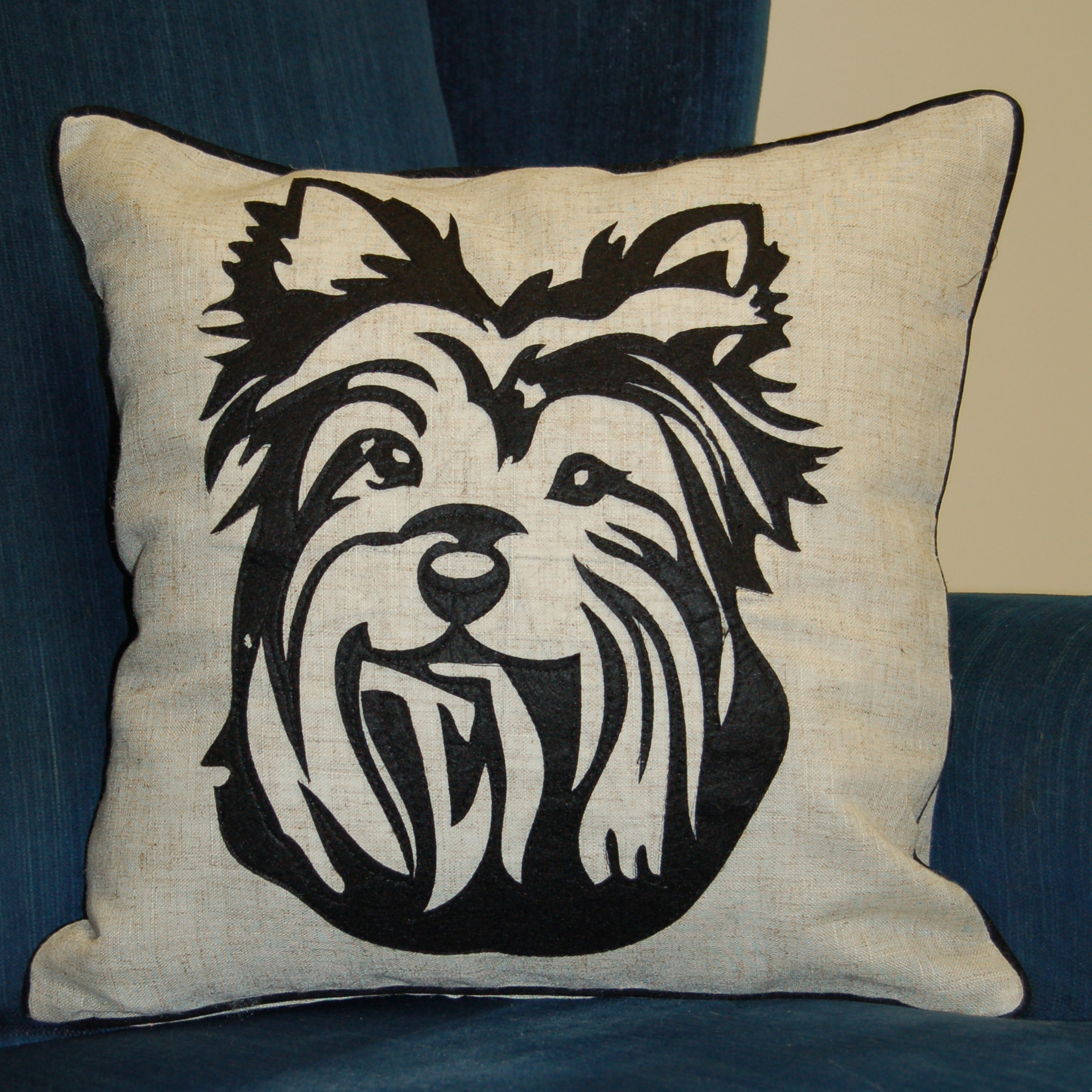 Curtain Chic Faithful Companions Terrier Dog Pillow Cover | Wayfair