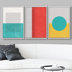 IDEA4WALL Abstract Vibrant Color Blocks " Teal, Red And Yellow Color ...