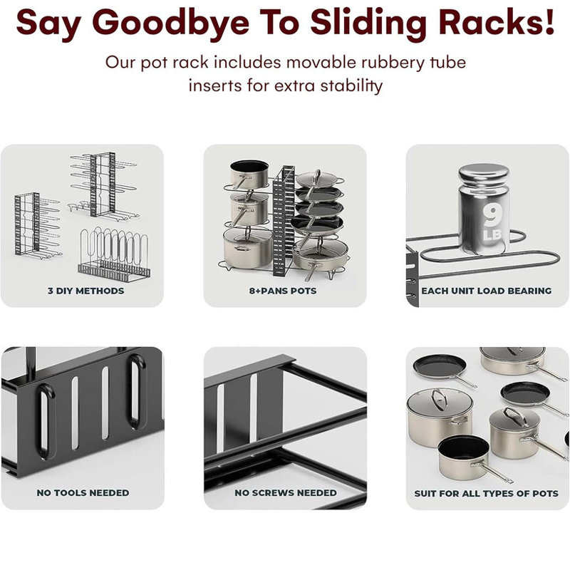 Ivy Bronx Metal Free Standing Pot Rack | Wayfair