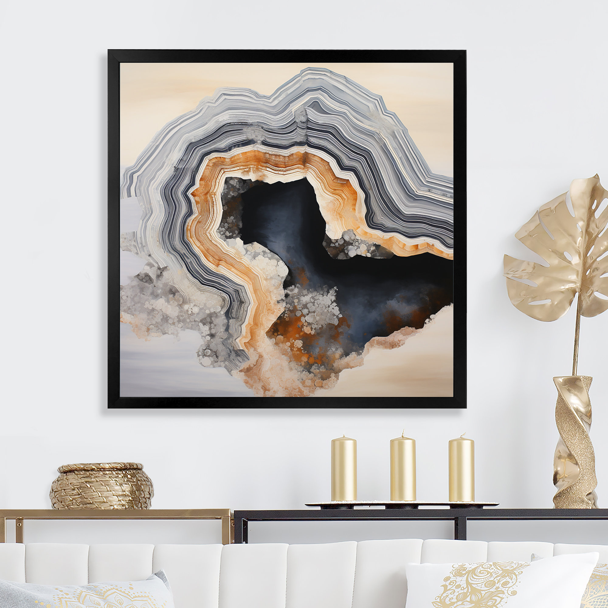 Wrought Studio Stone Geode Scenery Minimalism I - Stone Geode Wall ...