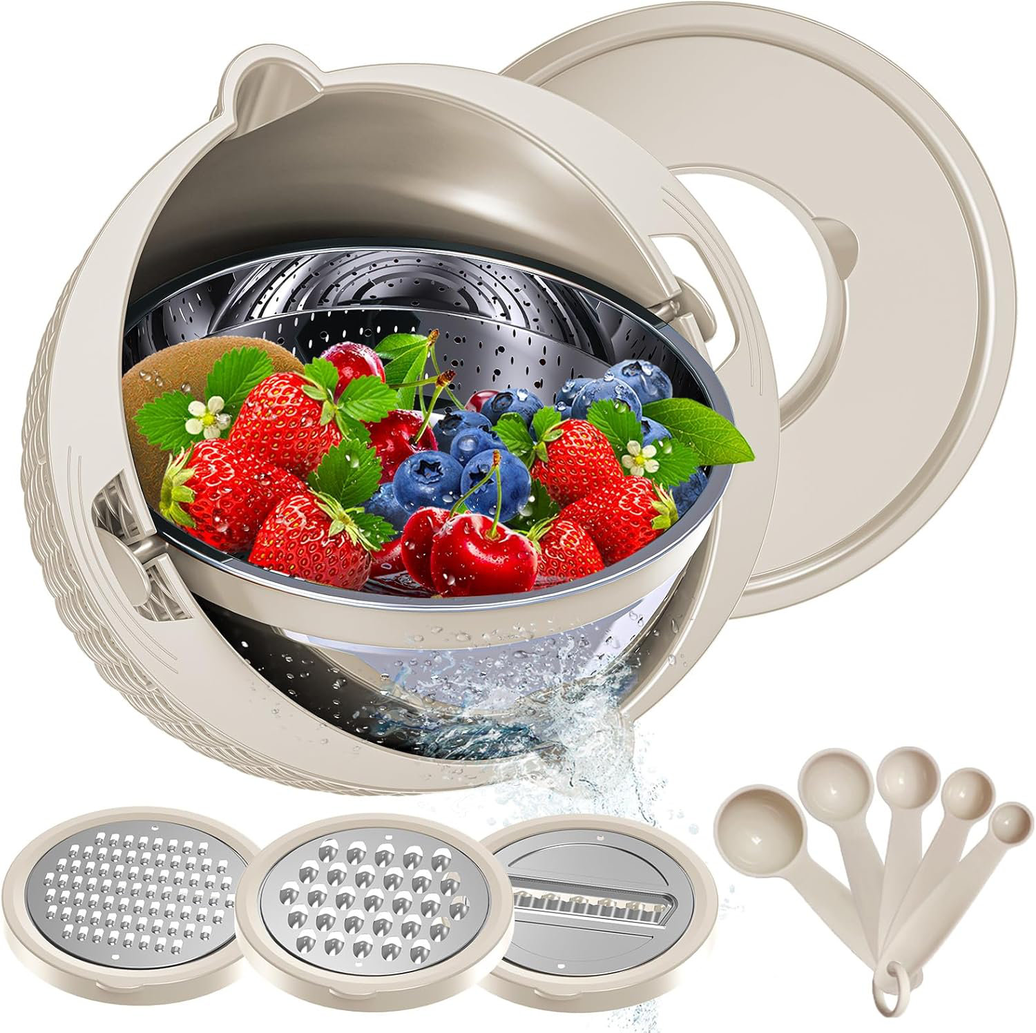 Toledo Bath & Kitchen 4-1 Colander With Bowl Set - Colander Bowl With ...
