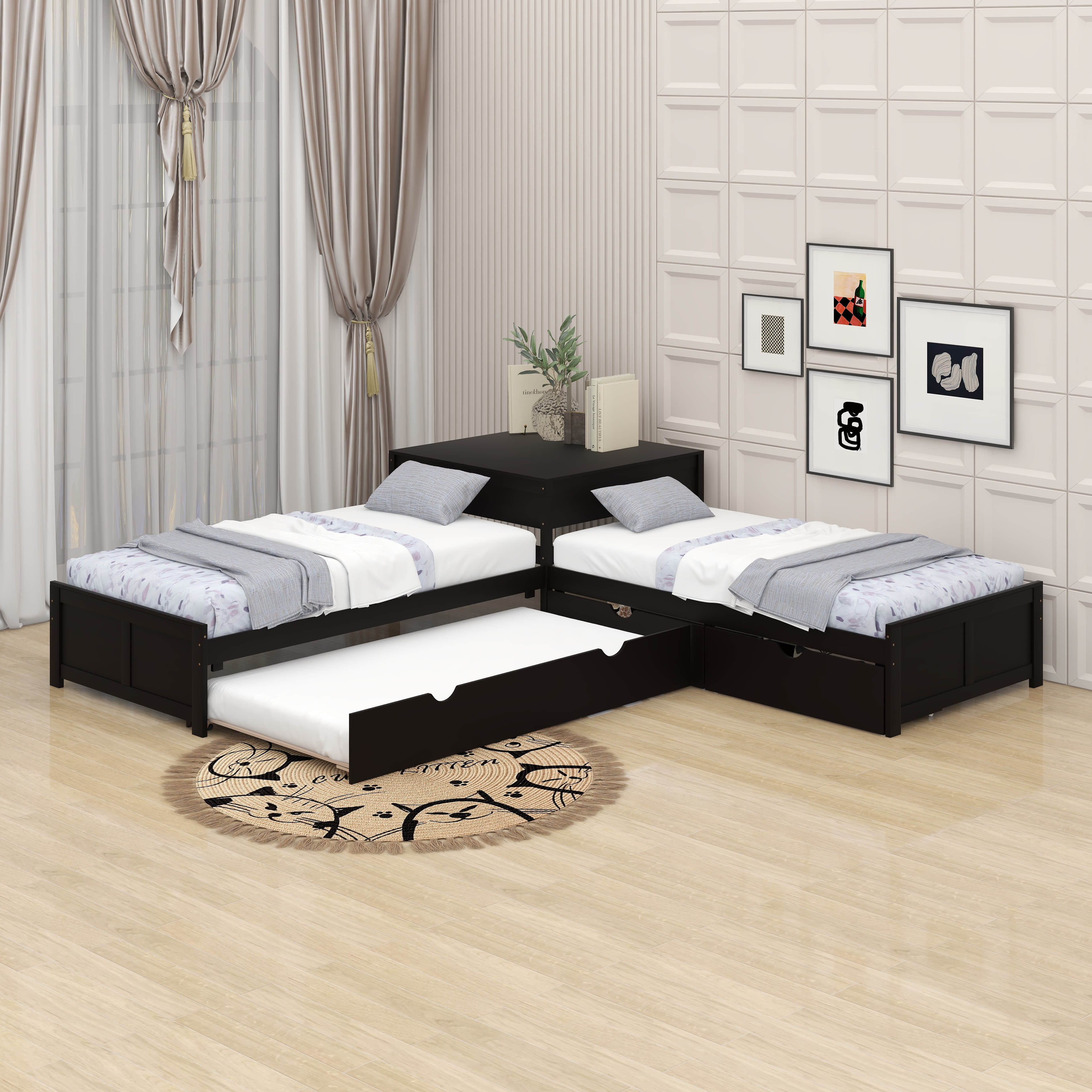 L Shaped Platform Beds