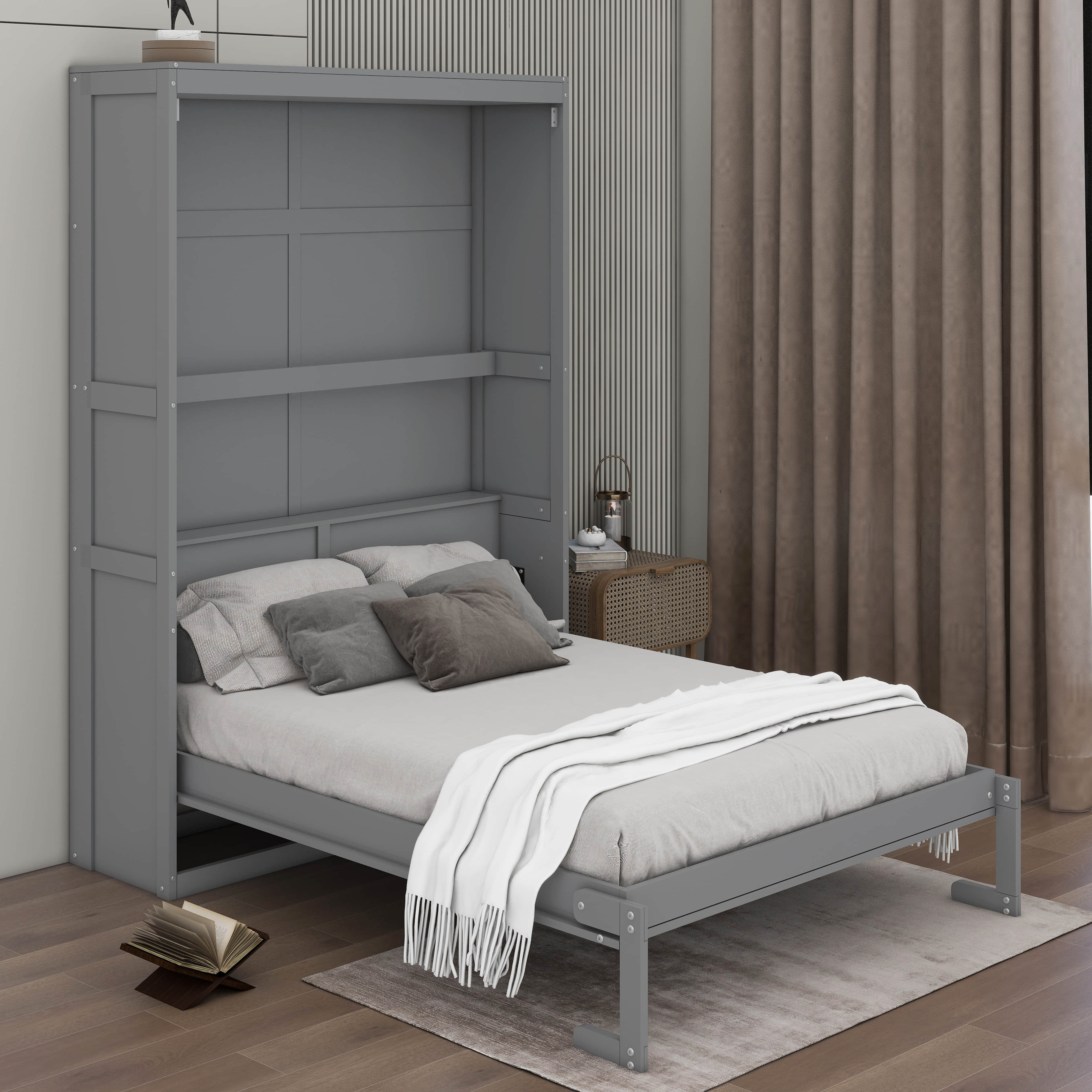 Orren Ellis Murphy Bed Wall Bed With Shelves - Wayfair Canada