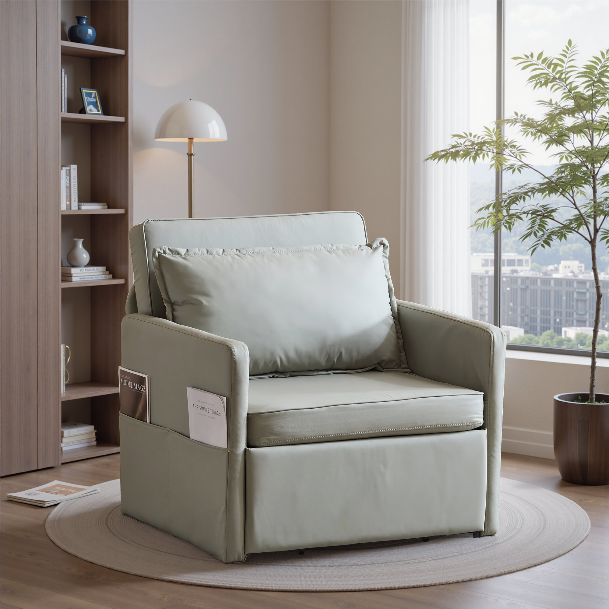 Wrought Studio™ Adult Sleeper Chair Bed, 3-in-1 Convertible Sofa Chair ...