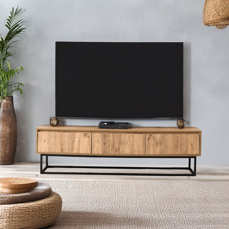 17 Stories Rectangle Metal Frame Base Tv Stand For Tvs Up To 78'' With ...