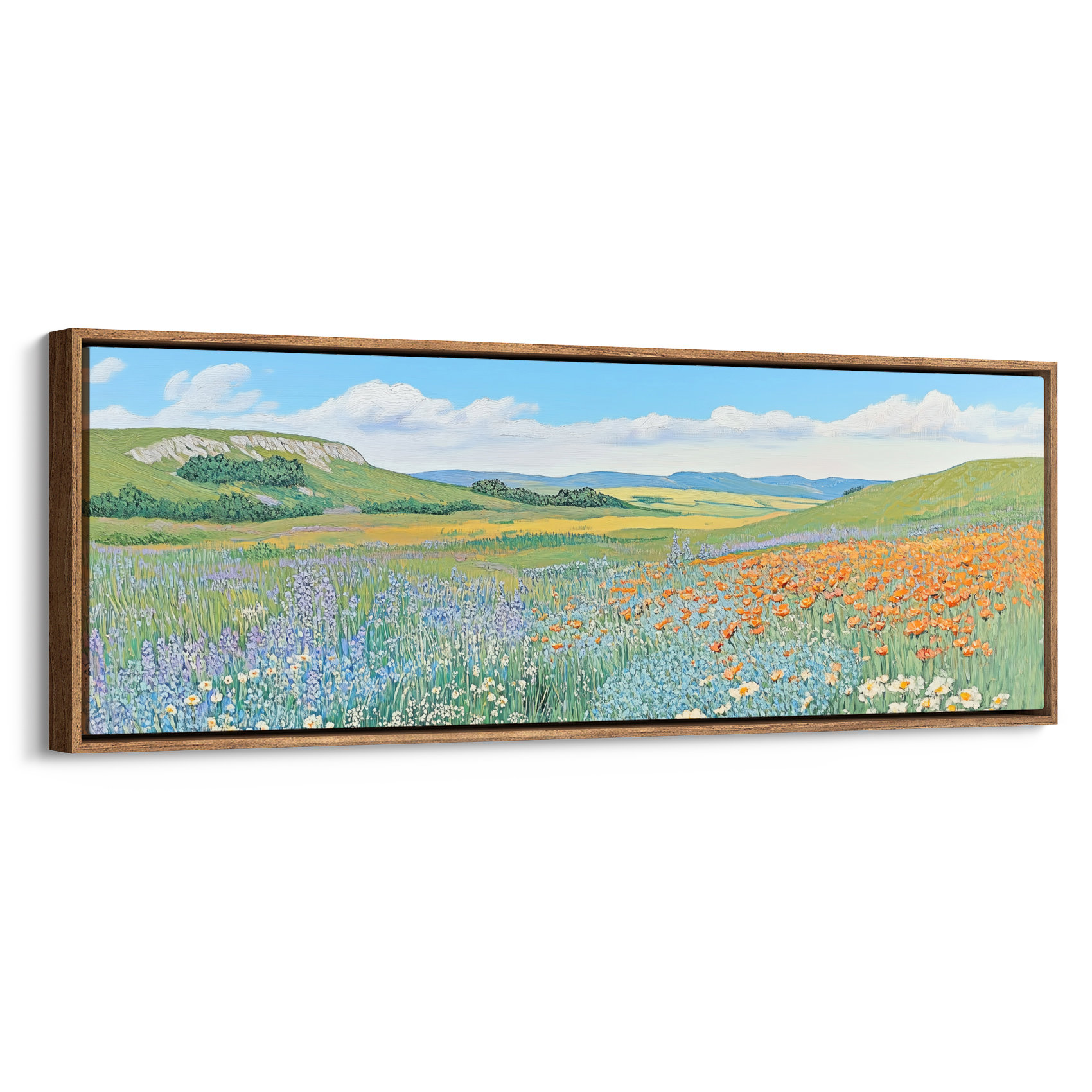 SIGNFORD Spring Hillside Wildflower Landscape Art Living Room Print ...