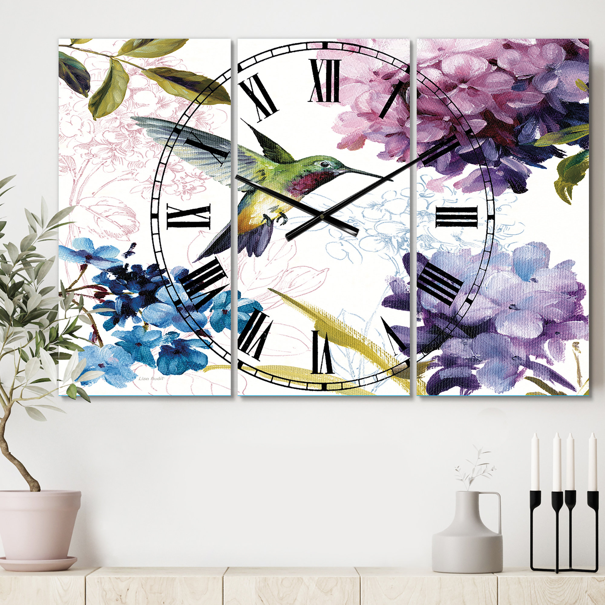 East Urban Home Spring Nectar Square II - Traditional wall clock ...
