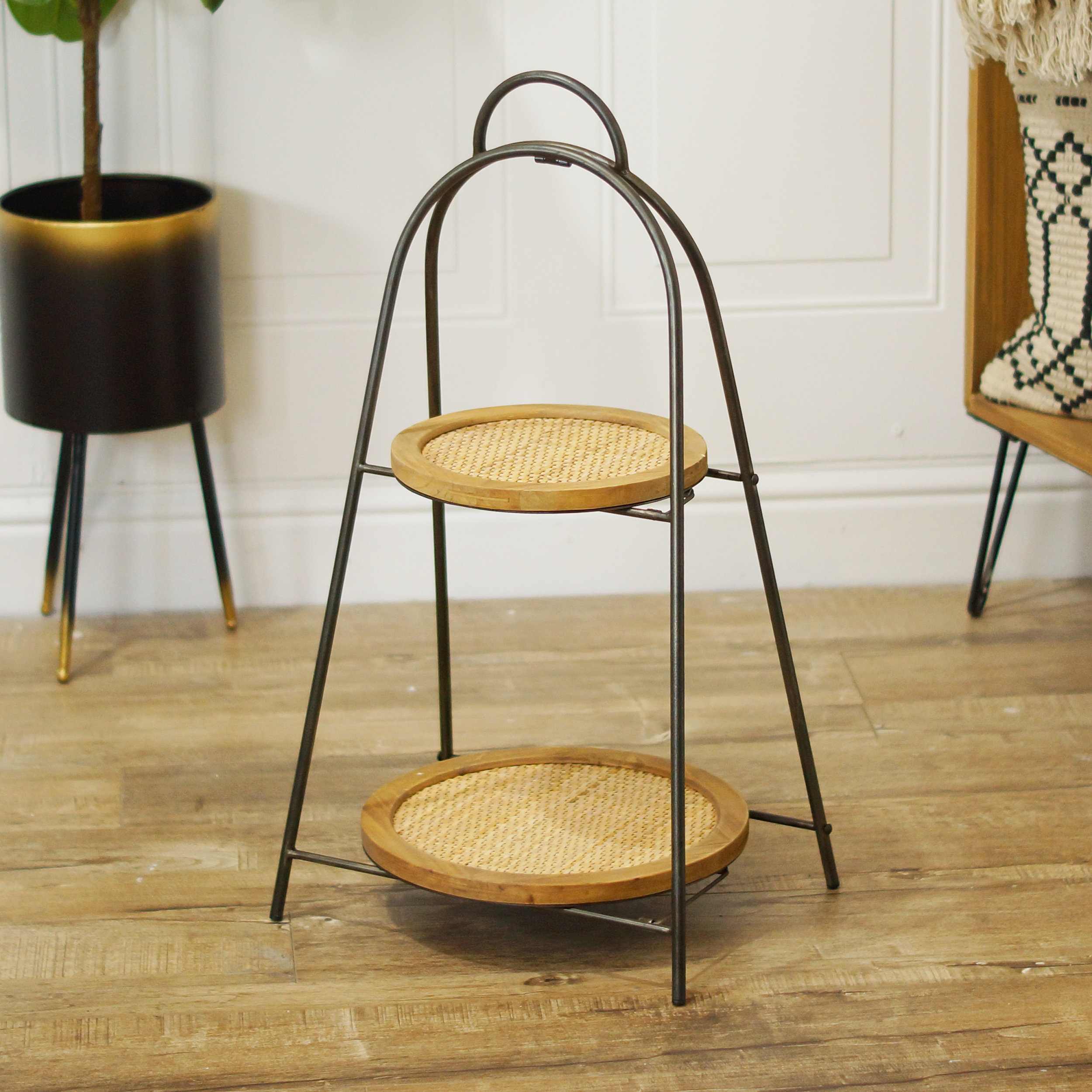 Bay Isle Home™ VIP Wood 26 in. Brown Two Tier Display | Wayfair