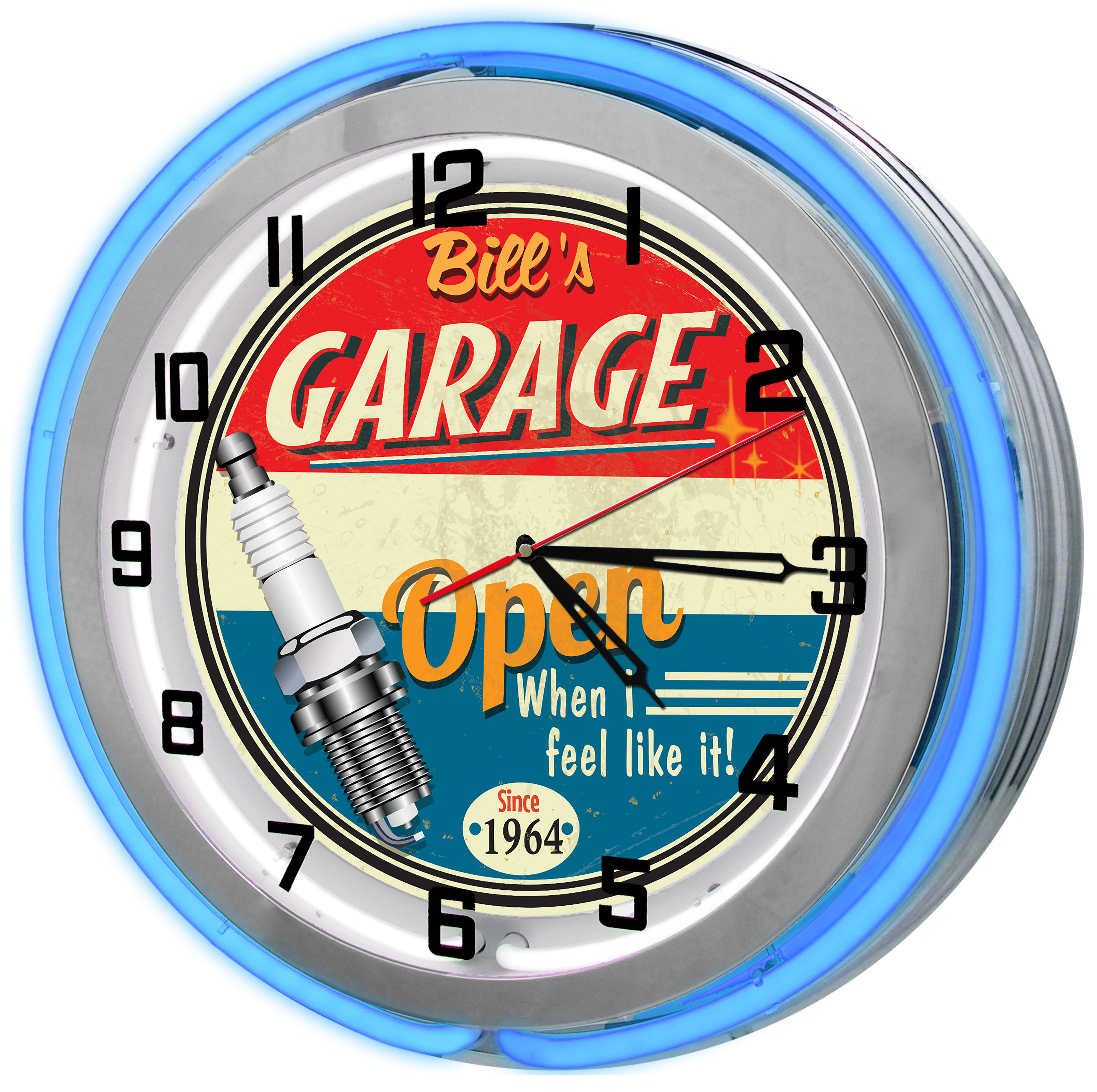 Redeye Laserworks Neon Garage Wall Clock | Wayfair