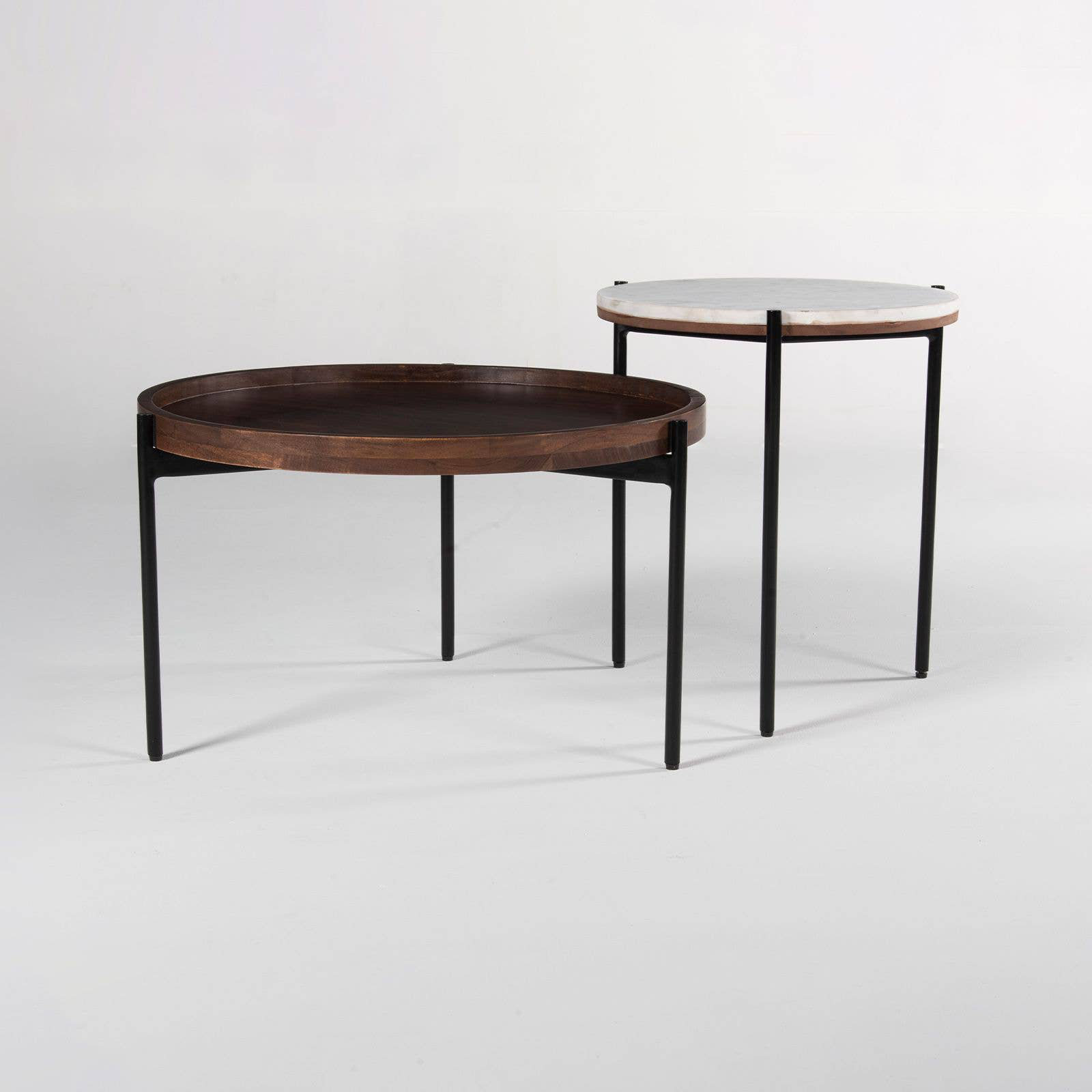 17 Stories Dowhytcher Modern Throne Coffee Tables – Set of 2 with Wood ...