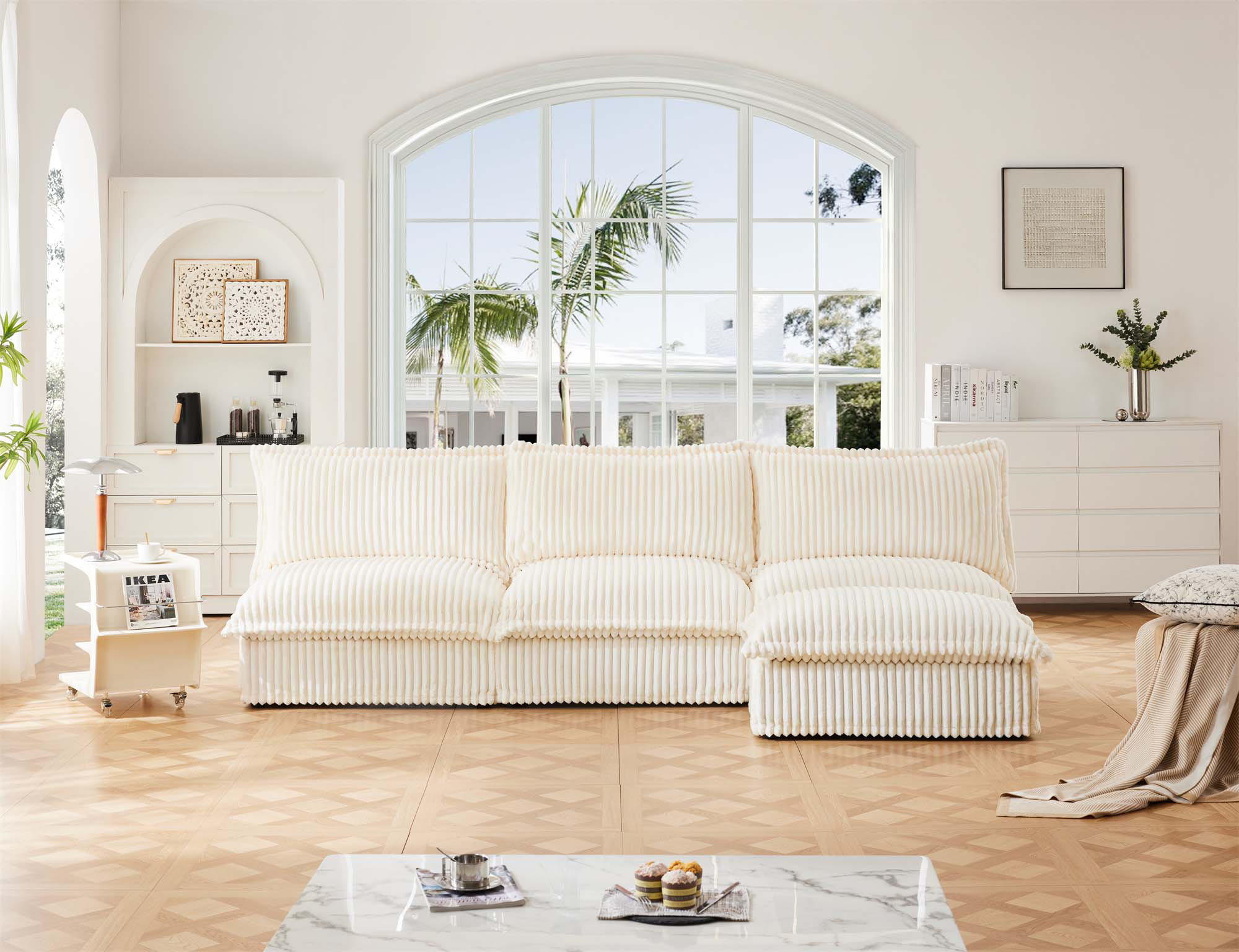 Latitude Run® Comfortable Modular Sectional Sofa with Removable Ottoman ...