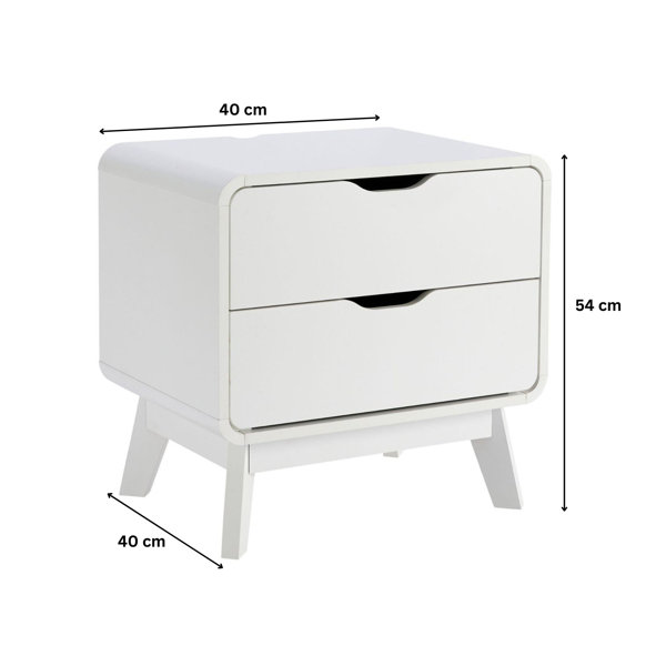 17 Stories Mosra 2 Drawer Bedside Table Storage Unit & Reviews ...