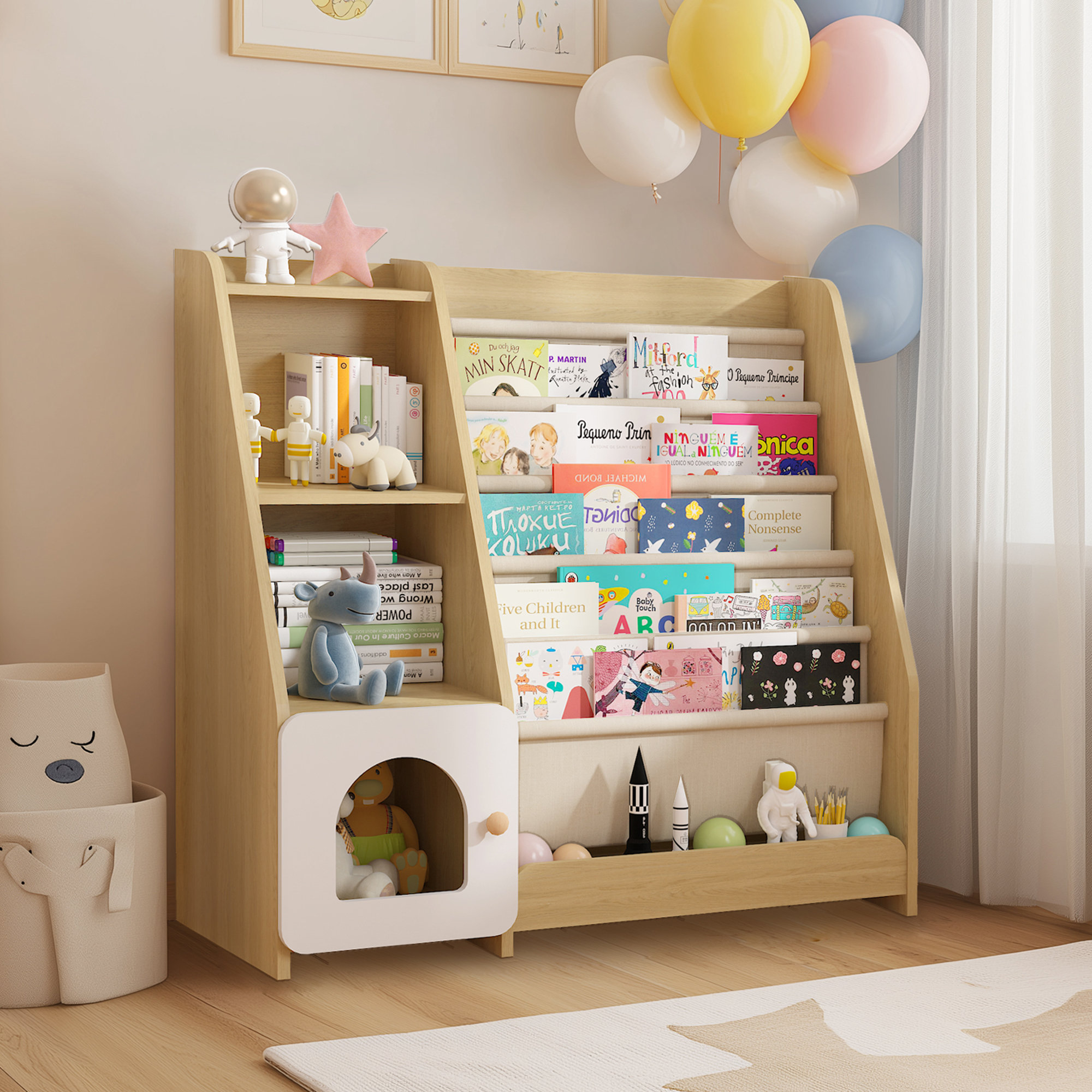 Latitude Run® Chitara 5-Tier Book Display Bookcase Bookshelf with ...