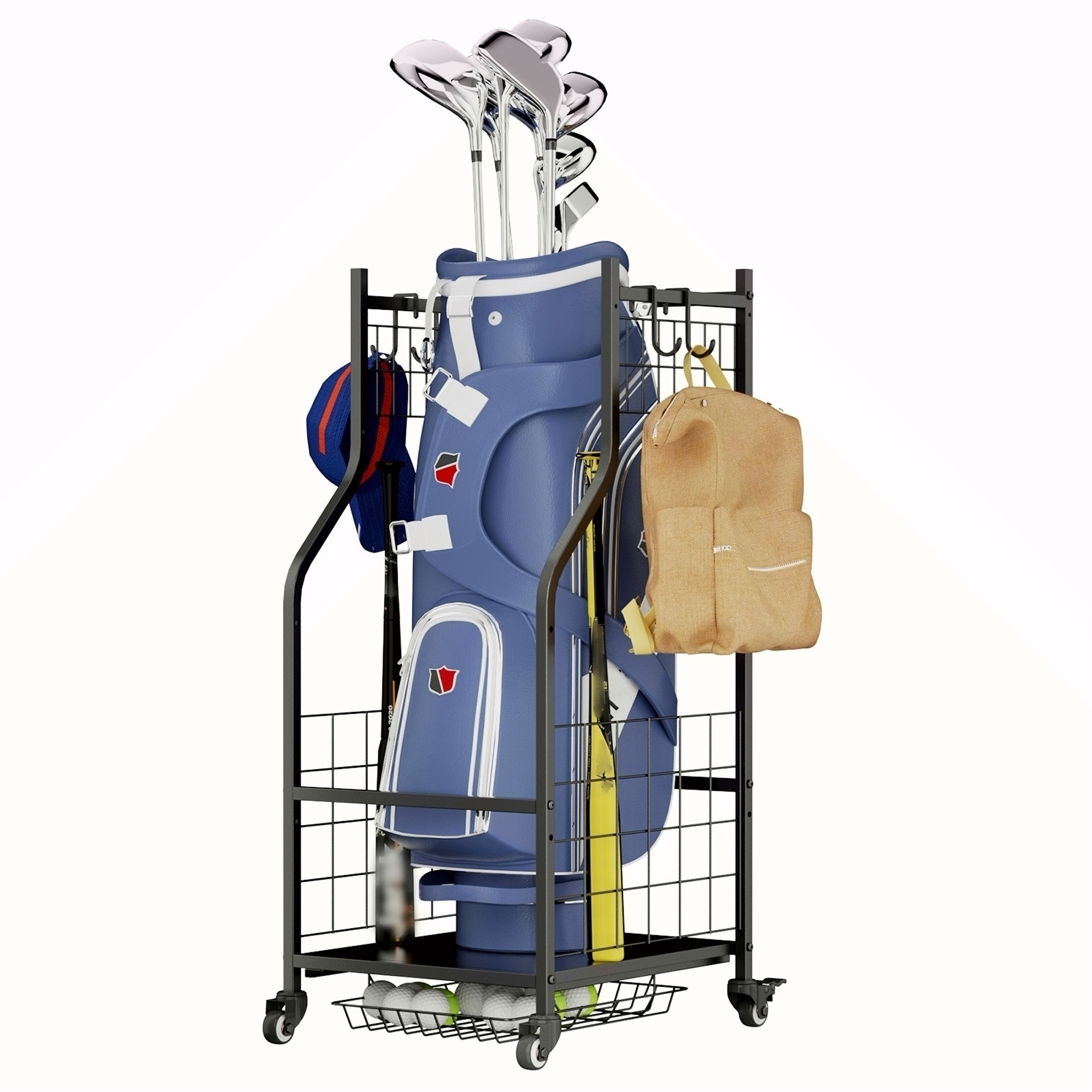 FOSHANZHENGONG Golf Bag Storage Garage Organizer,Golf Club Bag Storage ...
