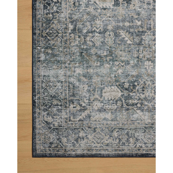 Amber Lewis x Loloi Machine Washable Josie Ocean / Natural Area Rug ...