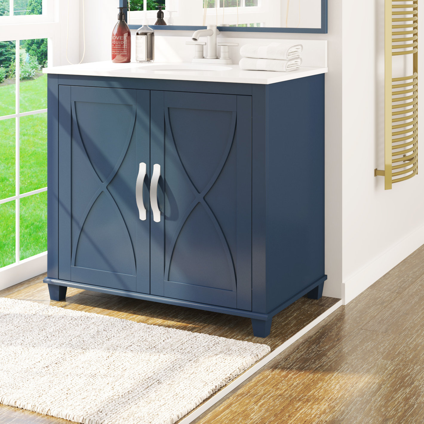 Sand & Stable Briana 36'' Single Bathroom Vanity with Stone Top ...