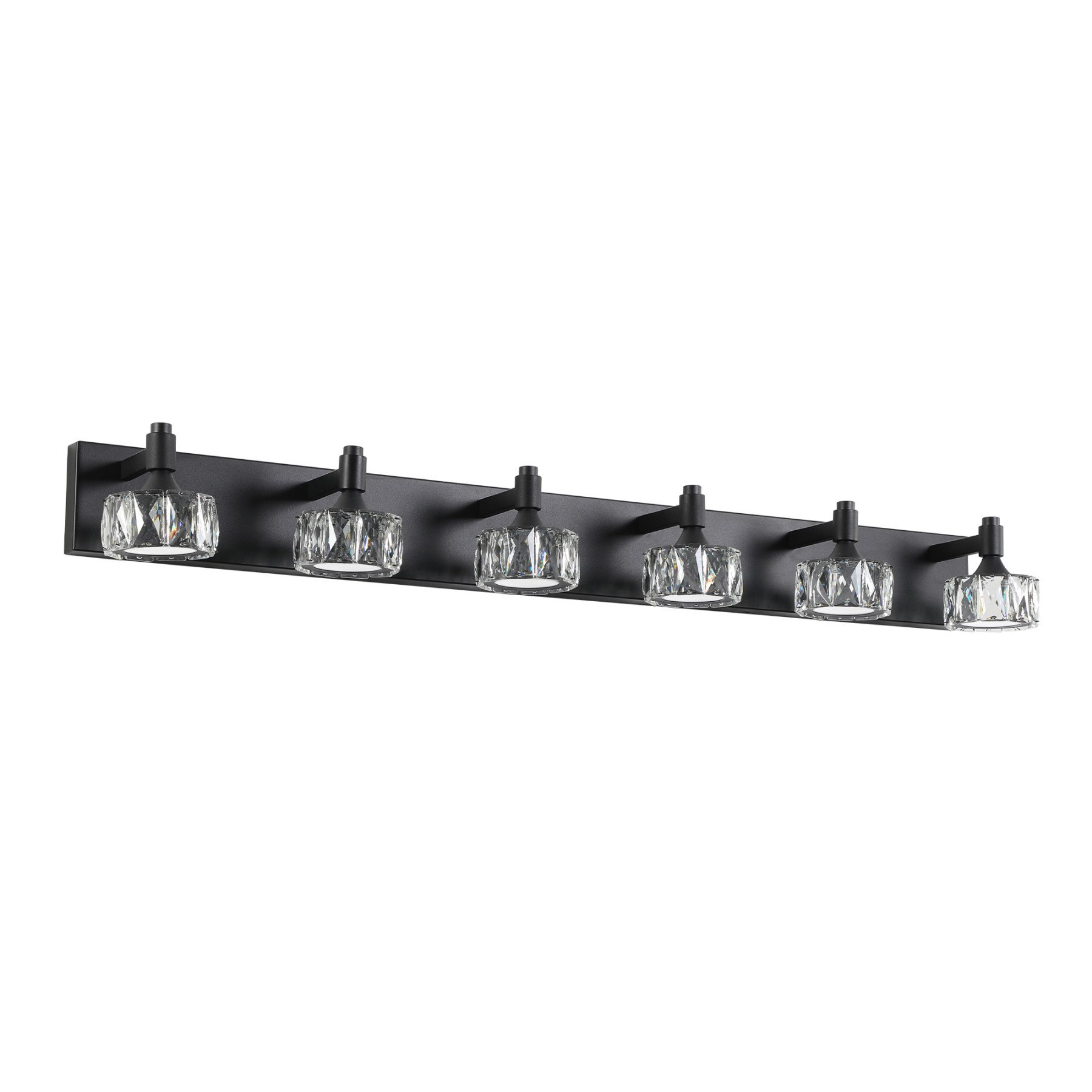 Everly Quinn Elegant 6-Light Matte Black LED Vanity Fixture with ...
