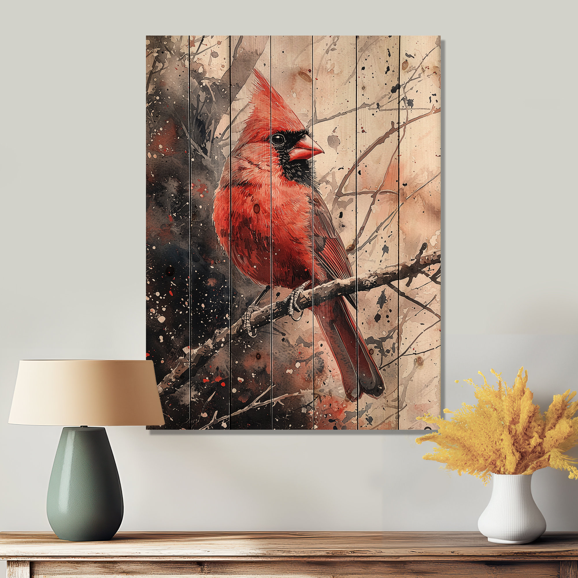 Ophelia & Co. Crimson Cardinal Bird II - Bird Wood Wall Decor - On ...