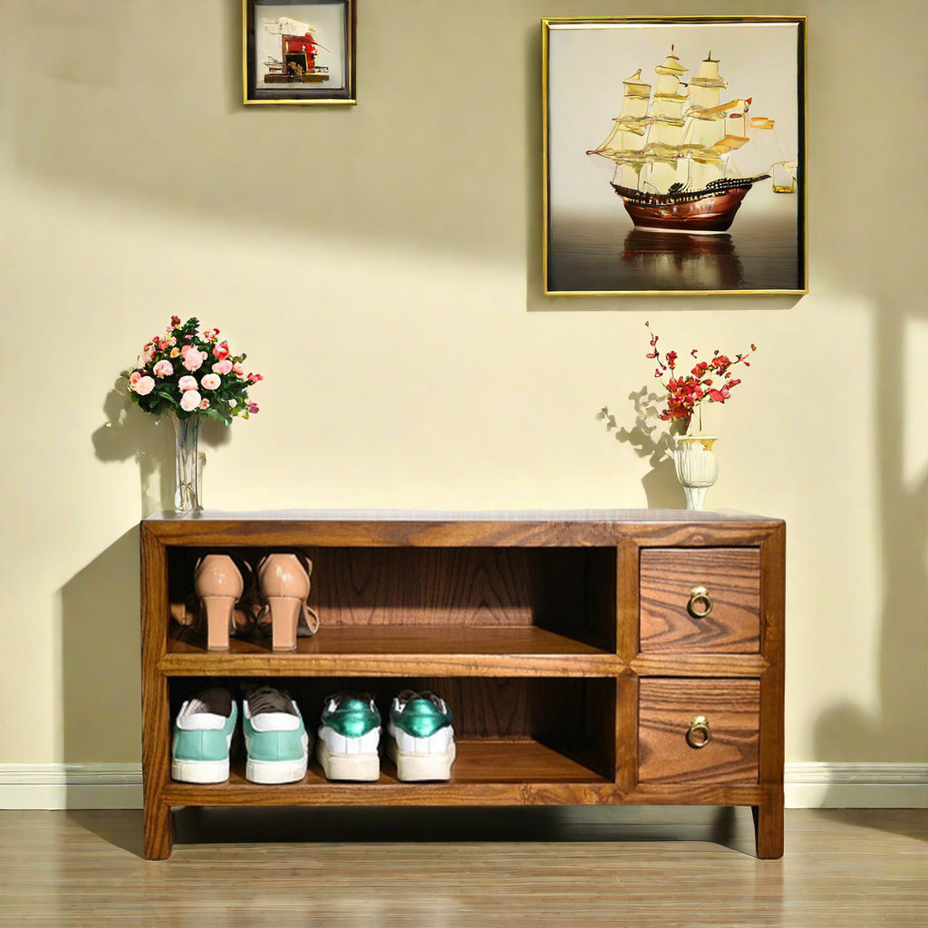 DICIXA Yumu Shoe Changing Stool 6 Pair Solid Wood Shoe Storage Bench ...