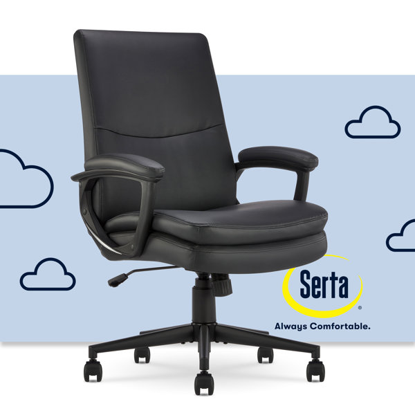 Serta Comfort Modern Executive Office Chair, Ergonomic Mid-Back, Semi ...